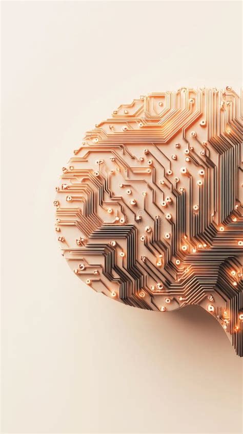Detailed Representation Of A Brain Crafted From Circuit Patterns Highlighting The Intersection