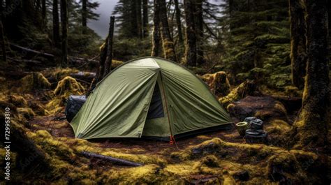 Camping Adventure Activities Using Tents In The Wild At A Campground