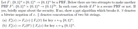 How To Define Secure Pseudorandom Functions Cryptography Stack Exchange