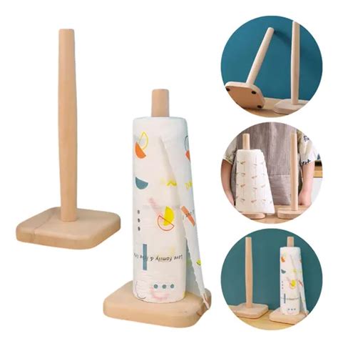 Suporte Porta Papel Toalha Bambu Mesa Cozinha Guardanapo Bambu