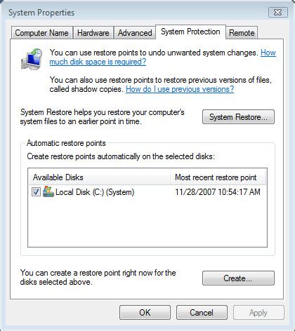 How To Disable Turn Off System Restore In Windows 7 Vista XP