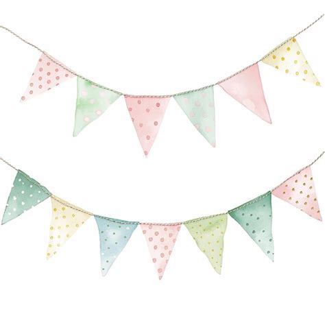 Premium Photo There Are A Lot Of Small Flags Hanging From A String Generative Ai