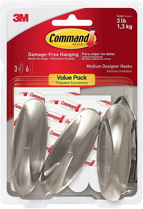 Command Medium Designer Hooks Holdes Up To 3 Lb 3 Wall