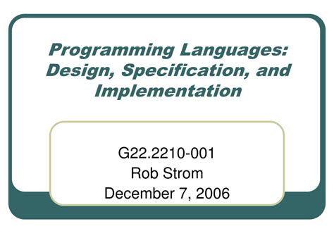 Ppt Comprehensive Programming Languages Overview Powerpoint