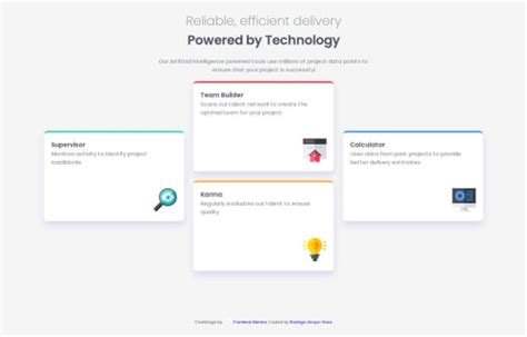Four Card Feature Section Coding Challenge Solution