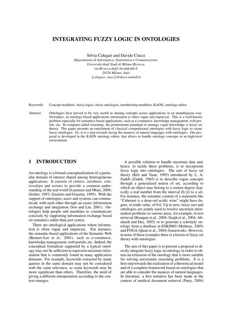 pdf integrating fuzzy logic in ontologies