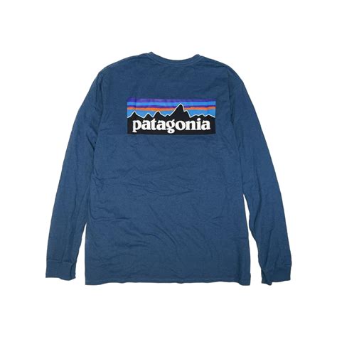 파타고니아 p 6 로고 리스폰시빌리티 롱슬리브 웨이비 블루 patagonia kream