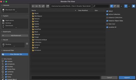 New To Blender Trying To Append A Blend File Into The Project And I Have No Clue What To Do