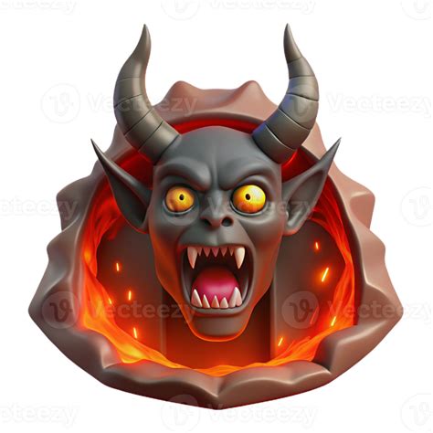 wonderful creative A terrifying, demonic entity with glowing red eyes and sharp horns emerging ...