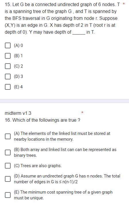 Solved Let G Be A Connected Undirected Graph Of Nodes Chegg