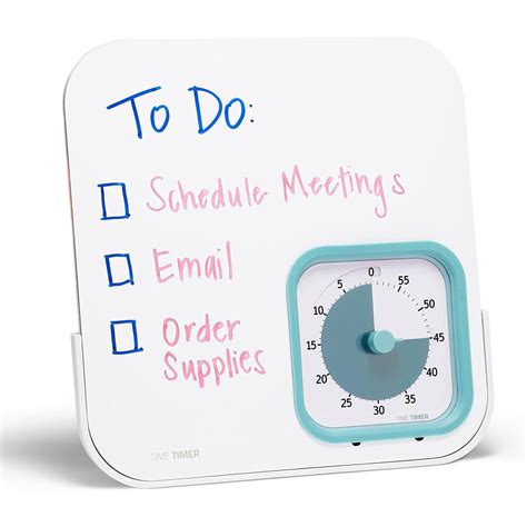 Time Timer Mod With Dry Erase Board — 60 Minute Visual Timer With Magnetic Whiteboard — Blue