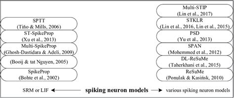 A Taxonomy For Supervised Learning Algorithms From The Spiking Neuron