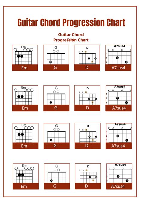 Free Guitar Chord Progression Chart Template To Edit Online