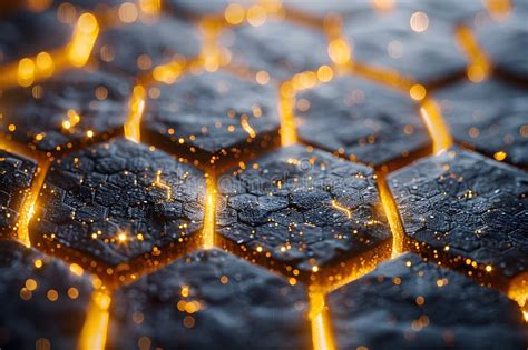 Futuristic Hexagonal Grid With Glowing Network Connections For Technology Themes Generative Ai