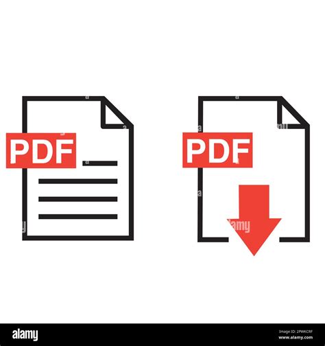 pdf format document signs on a white background with copy space stock