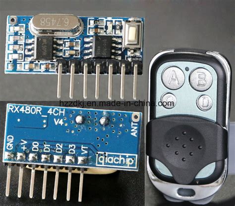 Channels Decode Receiver Module With Learning Button Pair With Abcd Button Remote MHz RF