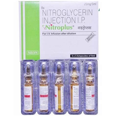 Nitroglycerin Injection Usp 25 Mg 5ml At ₹ 100 Piece Nitrocin Injection In Surat Id