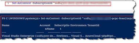 the set azcontext command was found in the module az accounts but
