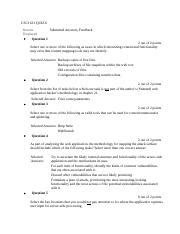 CSCI 631 QUIZ 6 Docx CSCI 631 QUIZ 6 Results Submitted Answers Feedback Displayed Question 1 2