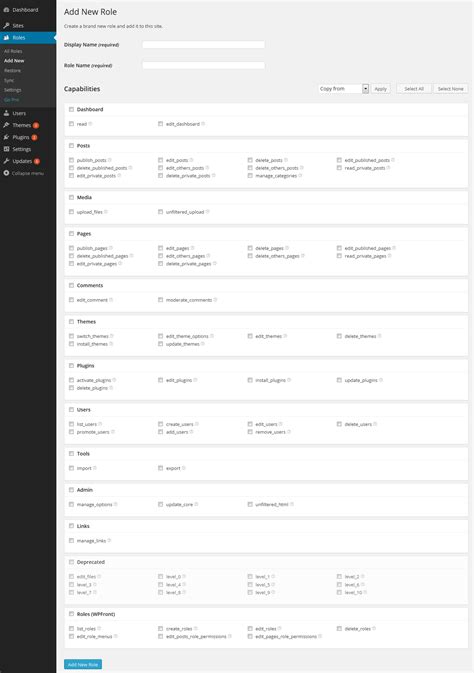 Wordpress Multisite Add New Role