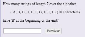 Solved How Many Strings Of Length Over The Alphabet A Chegg