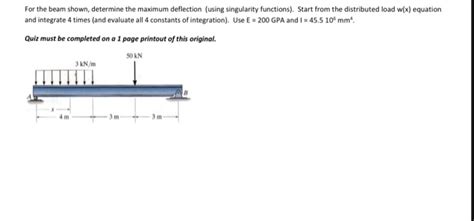 Solved For The Beam Shown Determine The Maximum Deflection Chegg