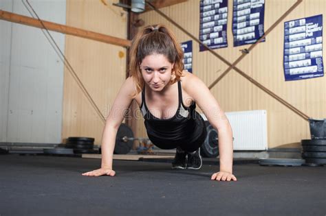 Push Up Man Doing Crossfit Fitness Training Stock Photo Image Of Effort Physical 53817956