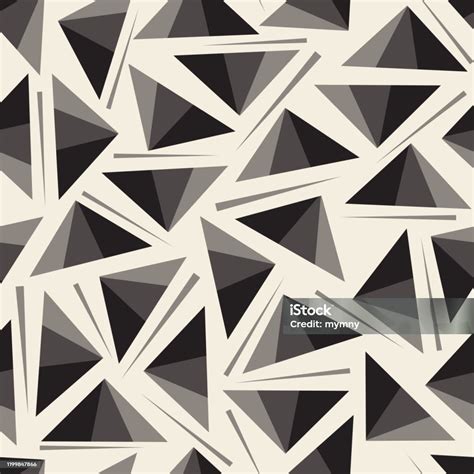 Seamless Geometric Pattern Background With Monochrome Triangle Stock Illustration Download