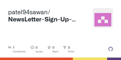 GitHub Patel Sawan NewsLetter Sign Up Project
