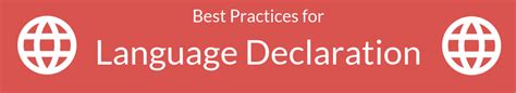 Best Practices For Html Language Declaration