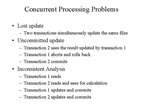 Chapter 20 Transaction Management Agenda Transaction Concurrent Processing