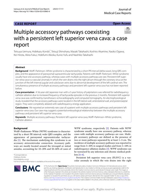 Pdf Multiple Accessory Pathways Coexisting With A Persistent Left