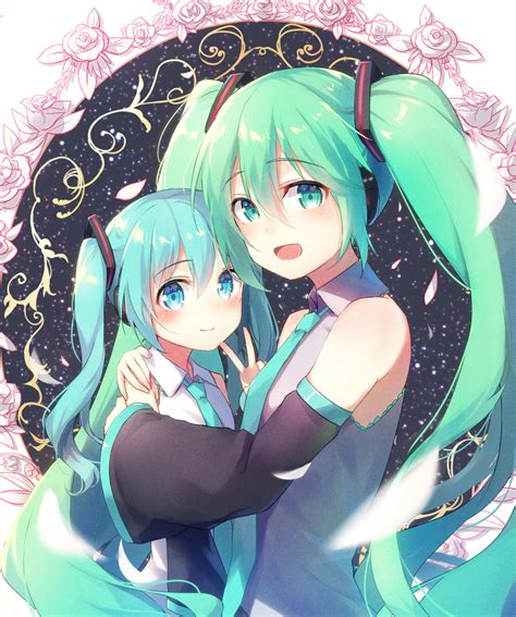 Hatsune Miku And Chibi Miku Vocaloid Drawn By Alexmaster Danbooru