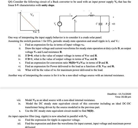 solved q4 consider the following circuit of a buck converter to be
