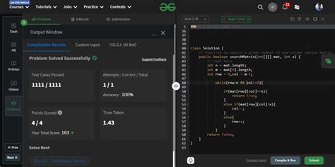 Logesh Ravi On Linkedin Gfg160 Geeksforgeeks Matrix Coding Java Dsa