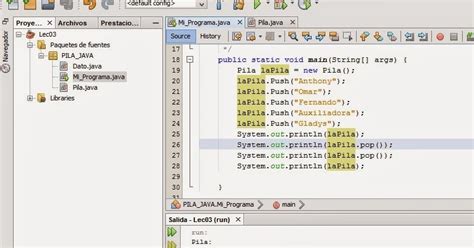PILA En Java Netbeans Programadortico