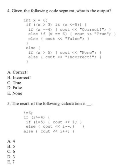 Solved 1 Given The Following Code Segment What Is The