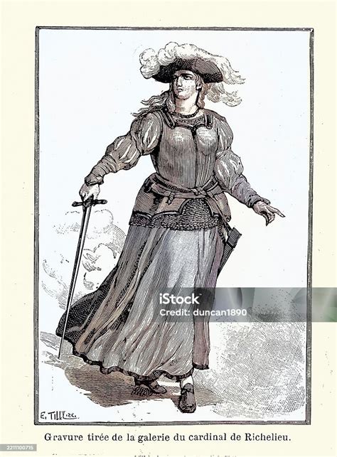 치마에 갑옷을 입은 잔 다르크 검을 들고 프랑스의 수호 성인 프랑스 국가의 수호자로 영예를 얻고 백년 전쟁 Hundred Years War에 대한 스톡 벡터 아트 및 기타