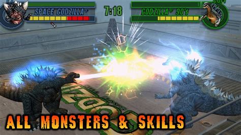 Godzilla Save The Earth Pcsx2 All Monster And Skills Youtube