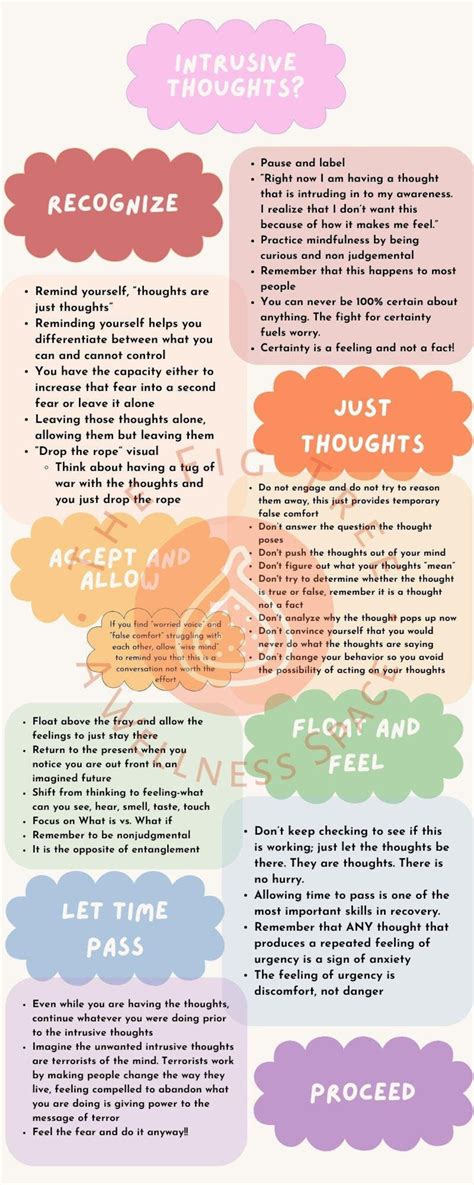 Intrusive Thought Coping Skills Rainbow Infographic Therapy Tool Pdf