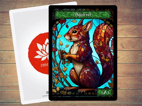 Squirrel Token Mtg Token Stained Glass Art Token 5 Pack For Magic And Other Collectible Card