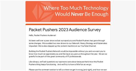 Packet Pushers On Linkedin Packet Pushers 2023 Audience Survey