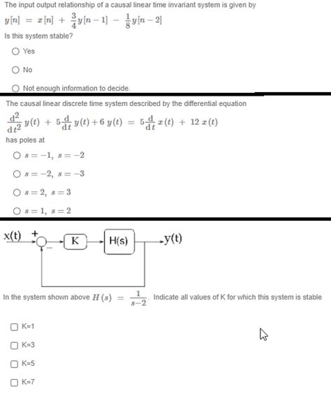 solved the input output relationship of a causal linear time