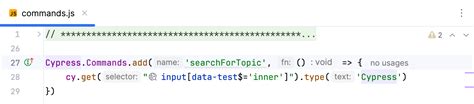 cypress 自定义 commands intellij idea 文档