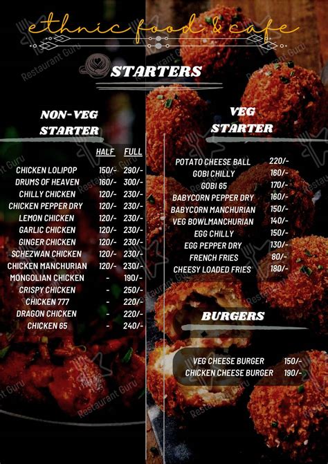 Menu At Ethnic Food And Cafe Tezpur