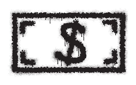 Dollar Money Symbol Icon With Black Spray Paint 20898289 Vector Art At