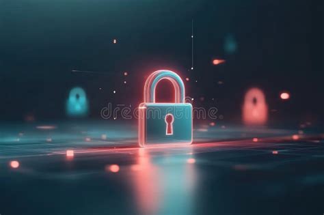 A Glowing Digital Lock Symbolizes Cybersecurity And Data Protection In A Futuristic Setting