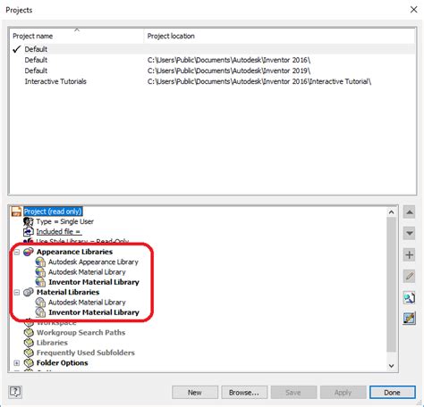 solved material library location autodesk community