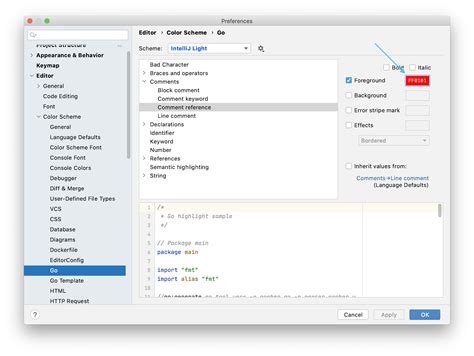How To Change The Color Of References In Comments IDEs Support IntelliJ Platform JetBrains