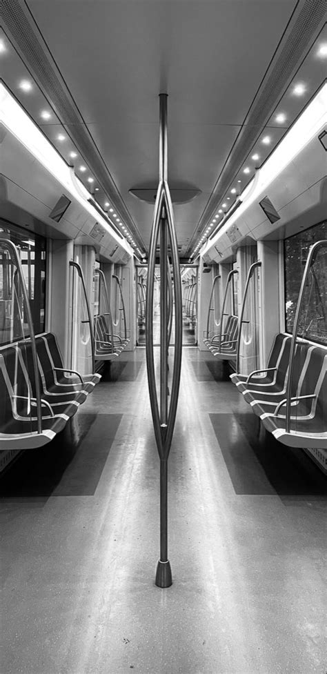 Subway Bw Interior With Liminal Space Vibe